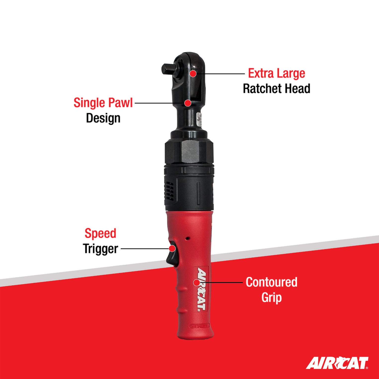 AIRCAT Pneumatic Tools 805-HT High Torque Ratchet Wrench 130 ft-lbs - 3 ...